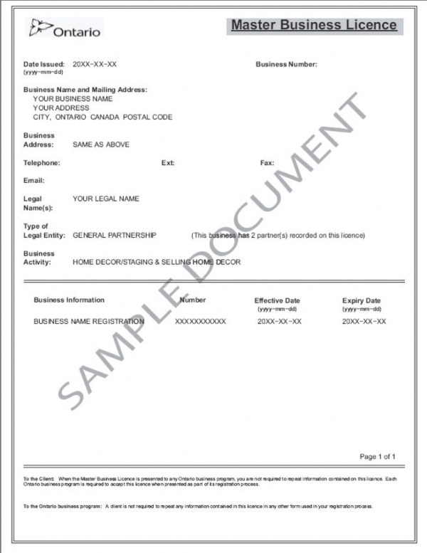 Master Business Licence: Register or Renew
